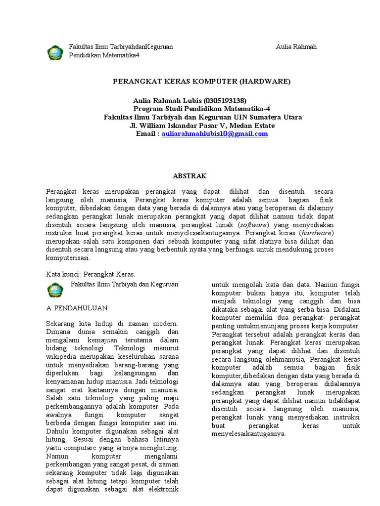 Aulia Rahmah Tugas Komputer | PDF