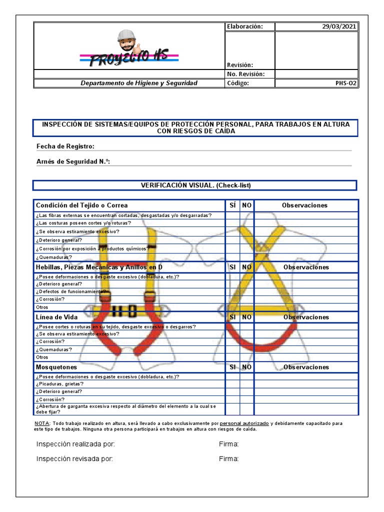 Check List Arnes de Seguridad | PDF | Corrosión | Materiales