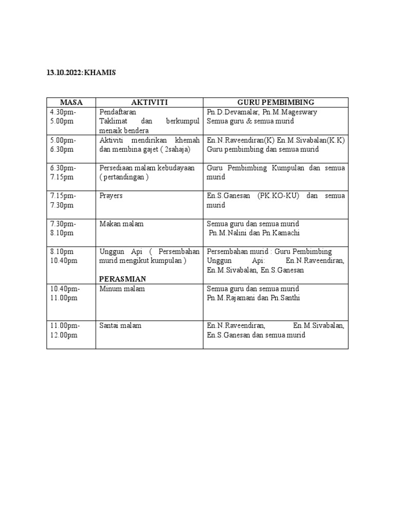 Presentation Hari Perkhemahan | PDF