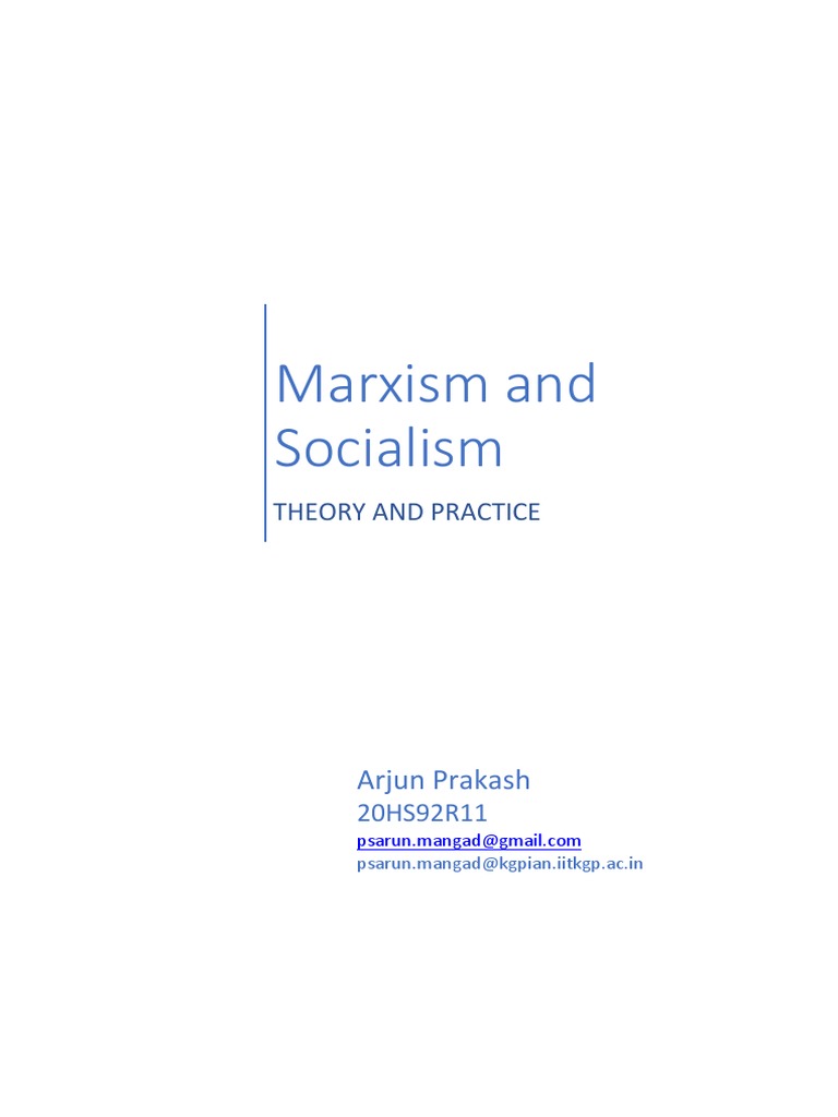 Marxism and Socialism Theory and Practice | PDF | Socialism | Karl Marx