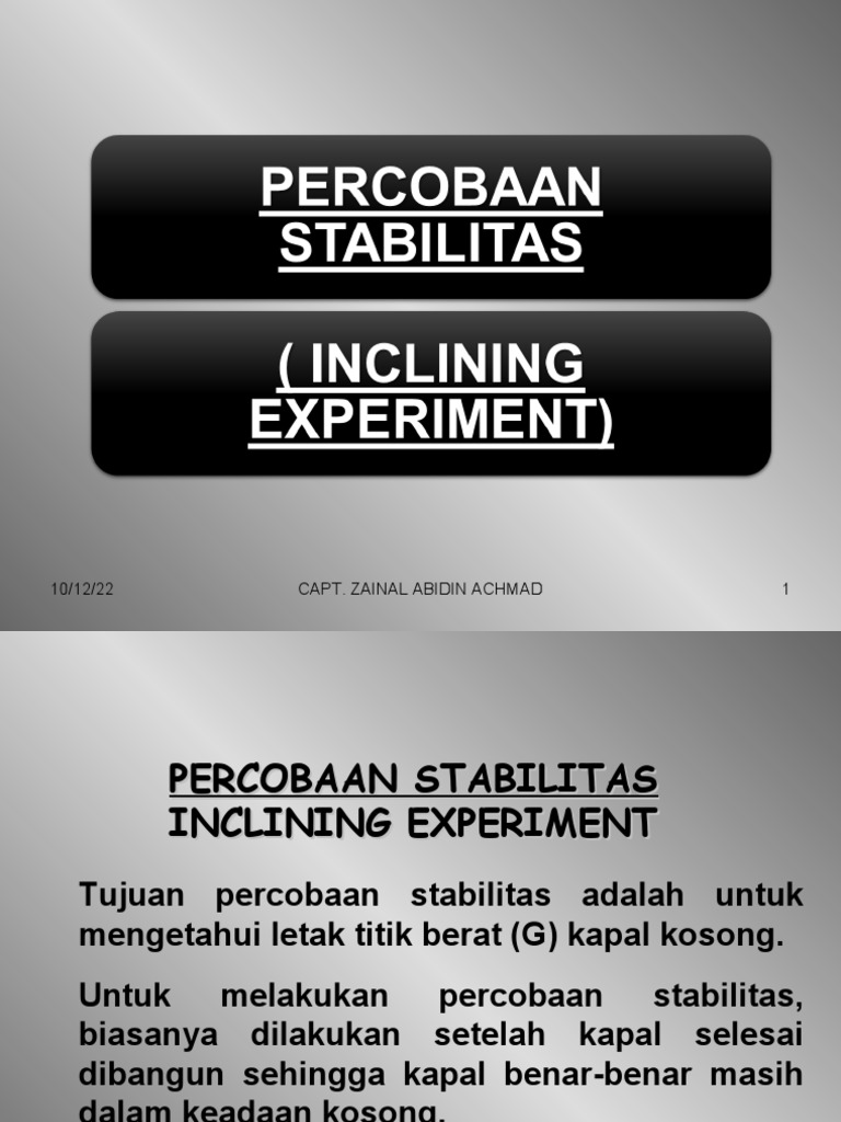 Inclining Experiment | PDF
