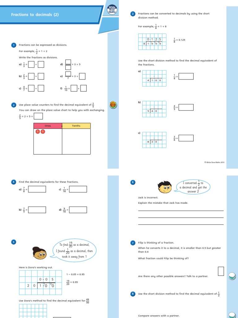 Lesson 4 Fractions To Decimals 2 | PDF | Decimal | Division (Mathematics)