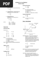 Strength of Materials Formula Sheet | PDF | Strength Of Materials ...