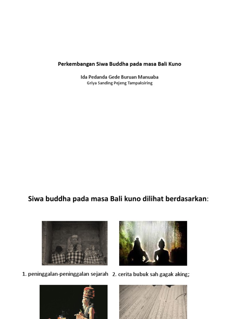 Perkembangan Siwa Buddha di Bali Kuno | PDF | Filsafat | Agama ...
