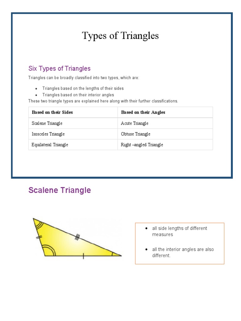 Types of Triangles | PDF