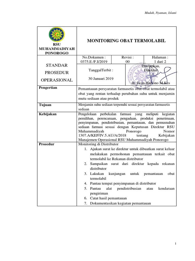 Spo Monitoring Obat Termolabil | PDF | Pengembangan Diri | Kesehatan ...
