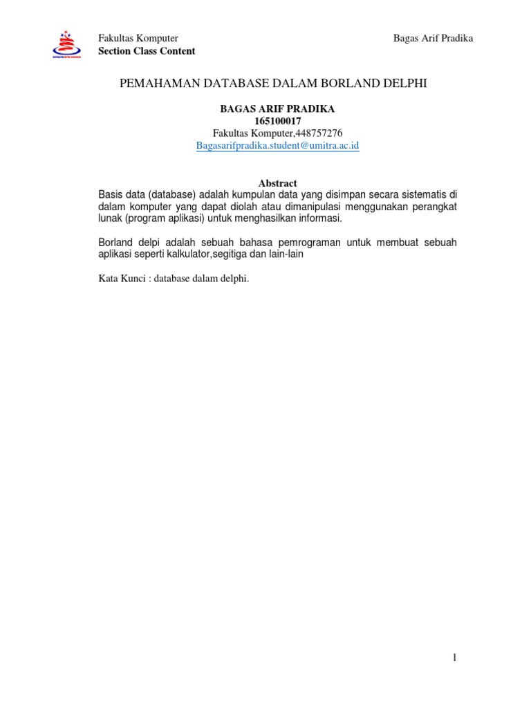 Pemahaman Database Dalam Delphi | PDF