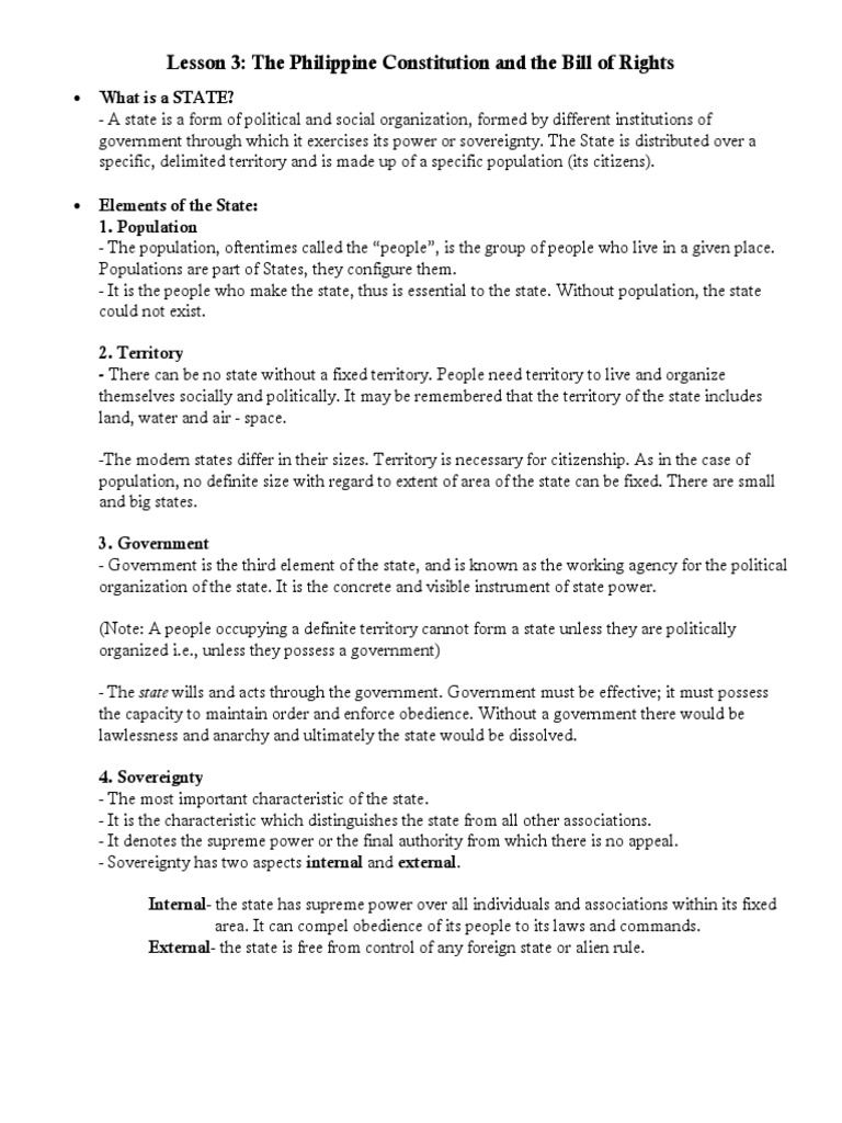 The Philippine Constitution and The Bill of Rights | PDF | Constitution ...