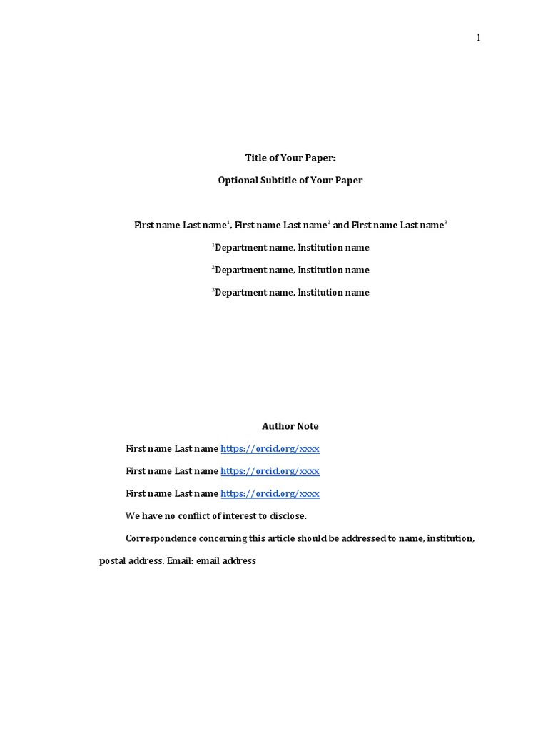 APA 7th Edition Template | PDF