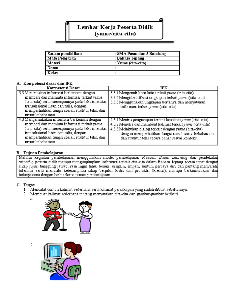 LKPD Yume (Cita-Cita) | PDF