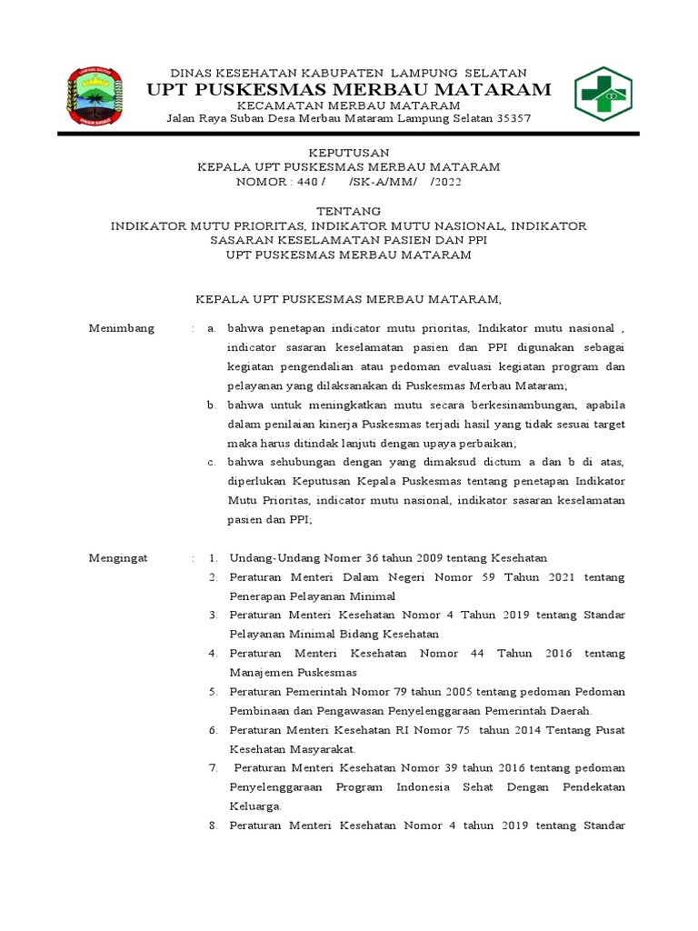 SK Indikator Prioritas, Inm, SKP, PPI | PDF