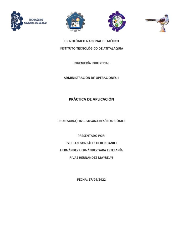 Práctica de Aplicación - Admón. de Operaciones II | PDF