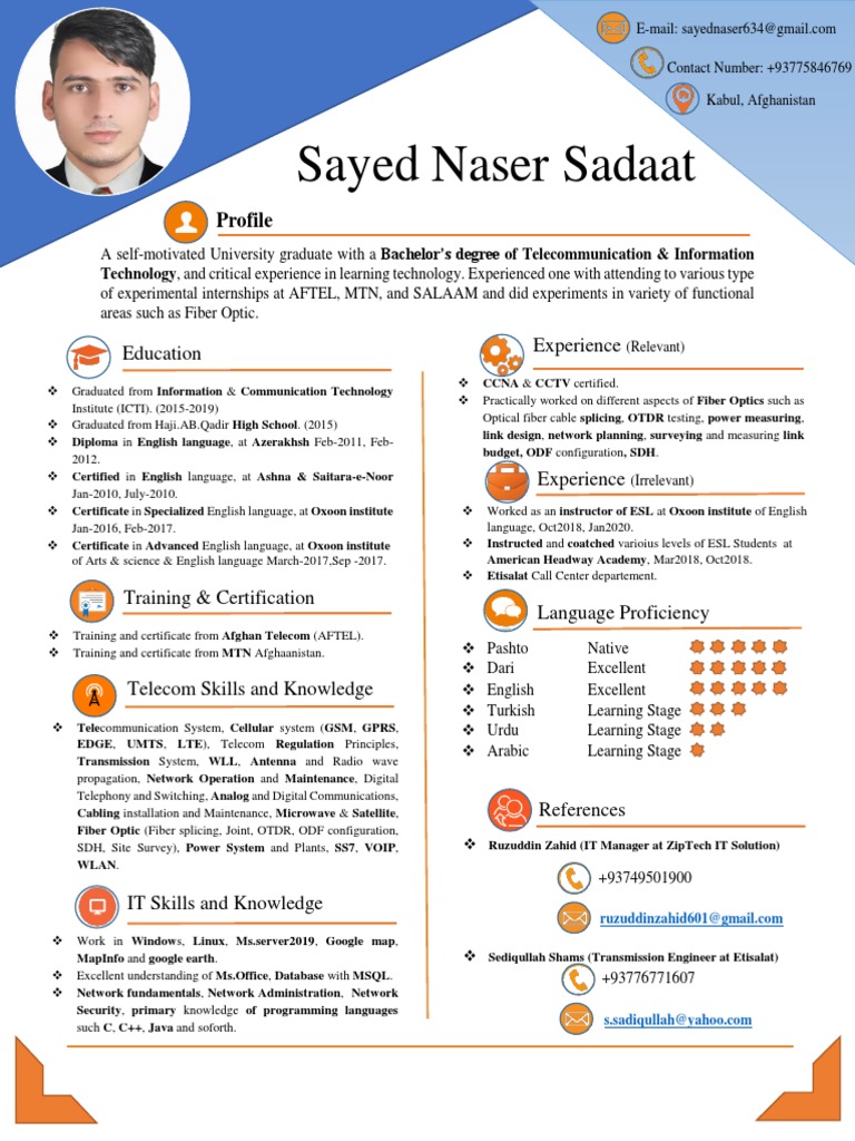 SADAAT Sayed Naser's Resume | PDF