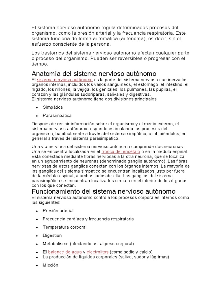 Actividad Parasimpatica | PDF | Sistema nervioso autónomo | Anatomía humana