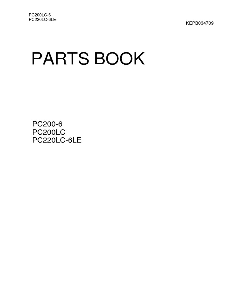 Komatsu PC200-6 Parts Manual | PDF | Fuel Injection | Turbocharger