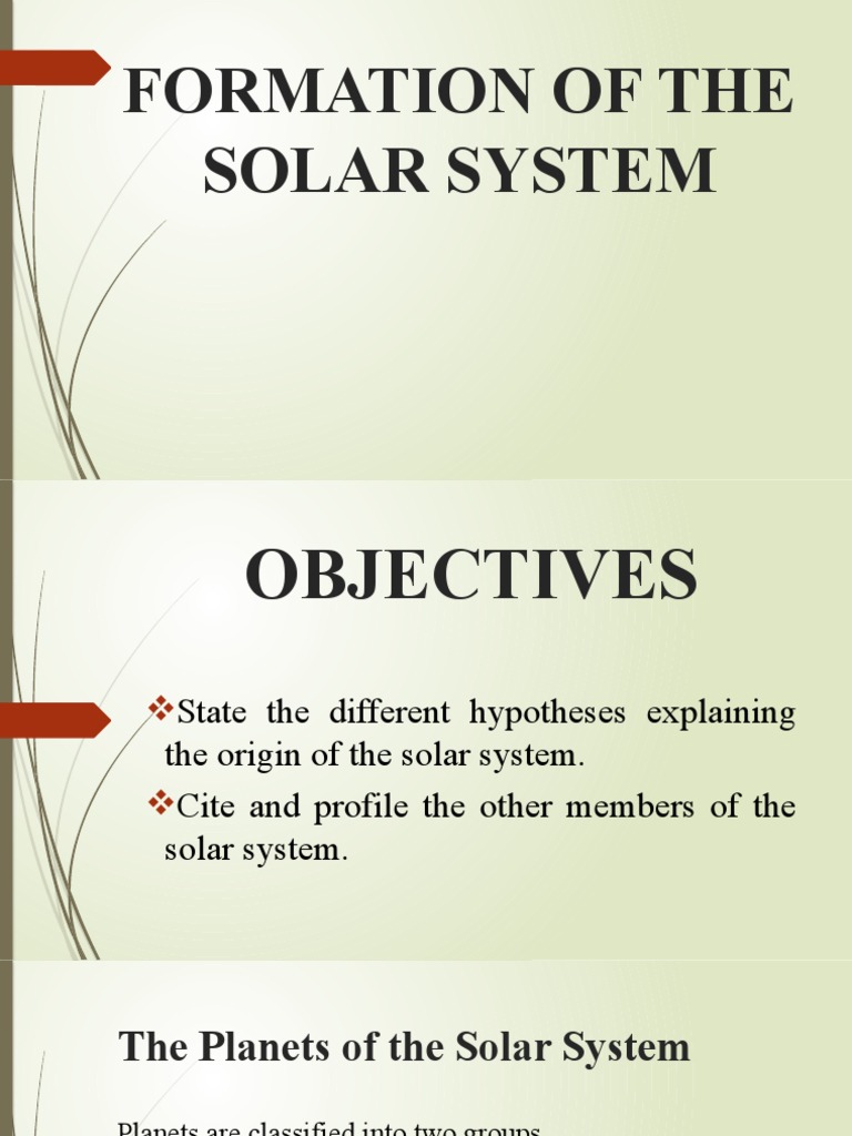Formation of The Solar System | PDF | Solar System | Planets