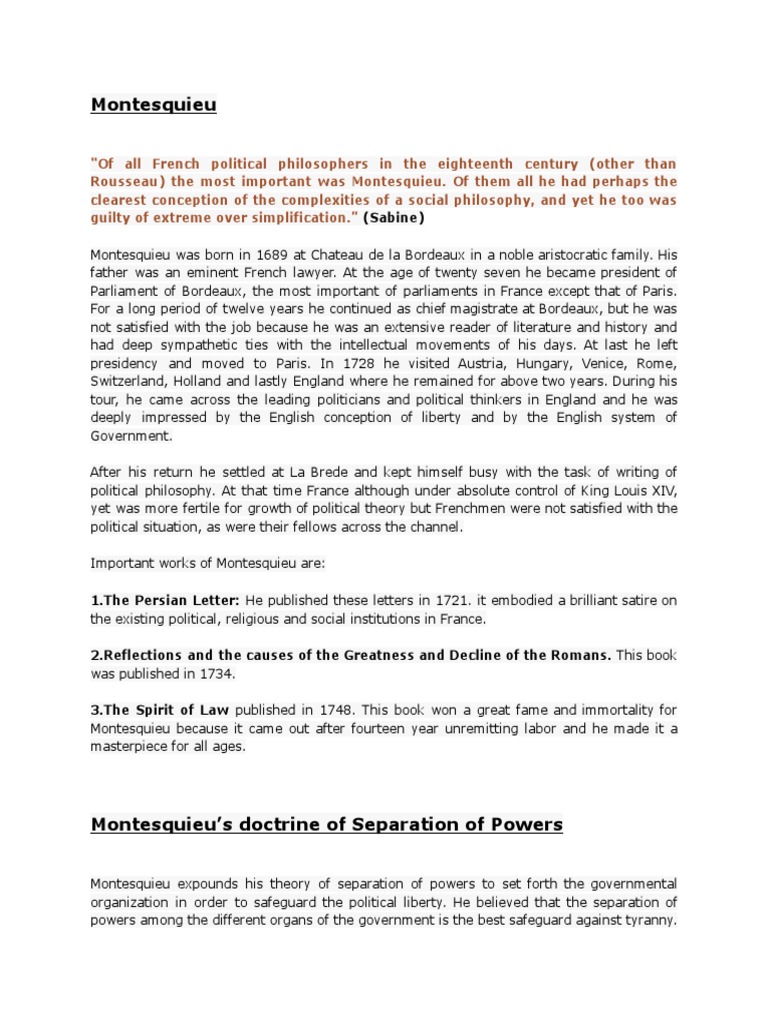 Montesquieu | PDF | Utilitarianism | Dialectic