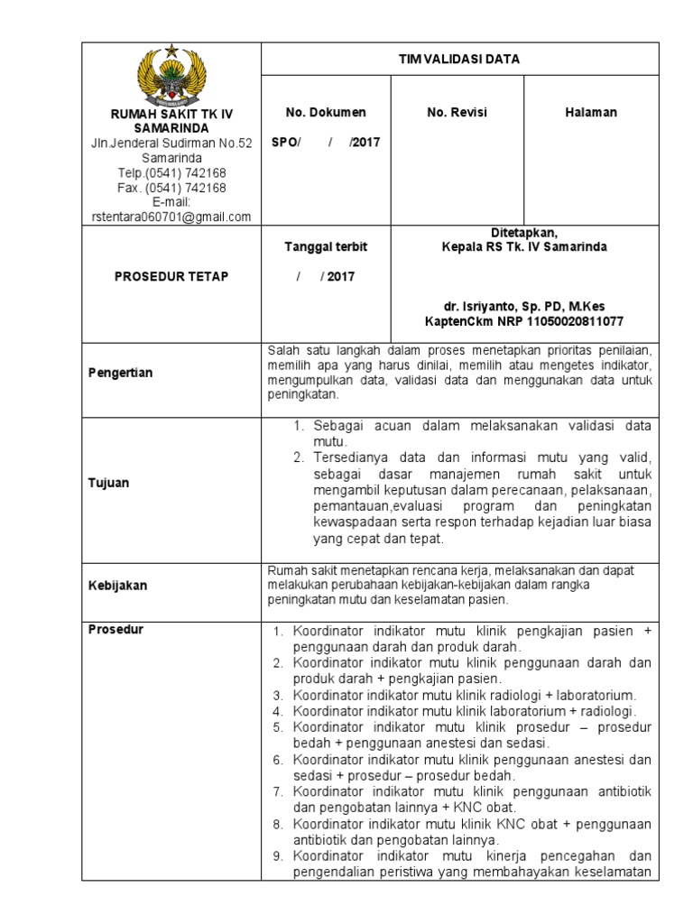 Sop (Tim Validasi Data) | PDF