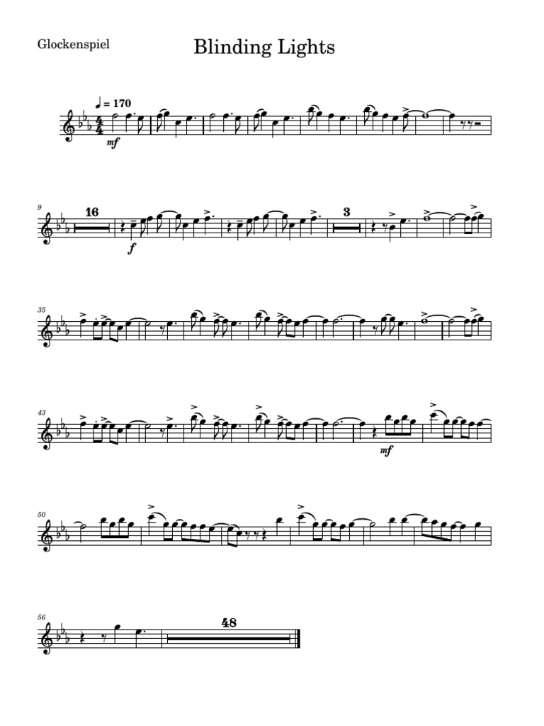 Blinding Lights-Glockenspiel | PDF