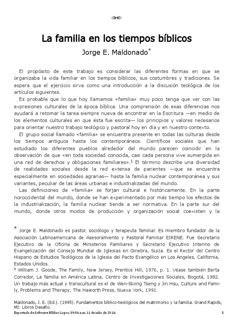 La Familia en Los Tiempos Biblicos | PDF | Jesús | Familia