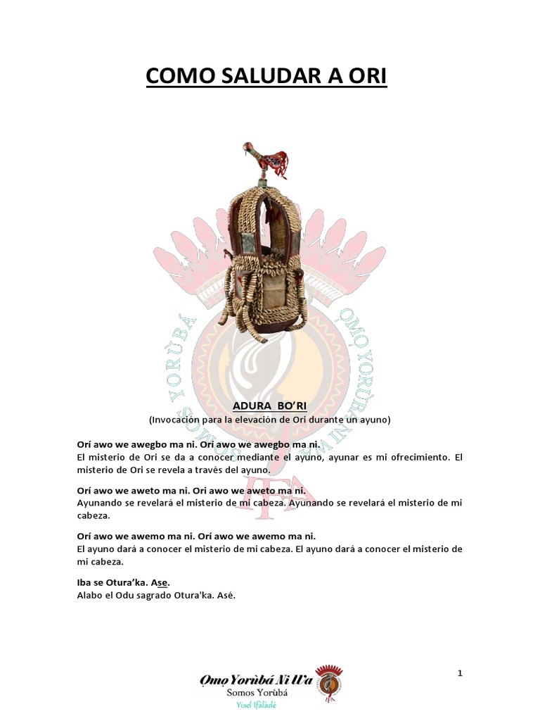 Como Saludar A Ori | PDF | Religión étnica | Espiritualidad