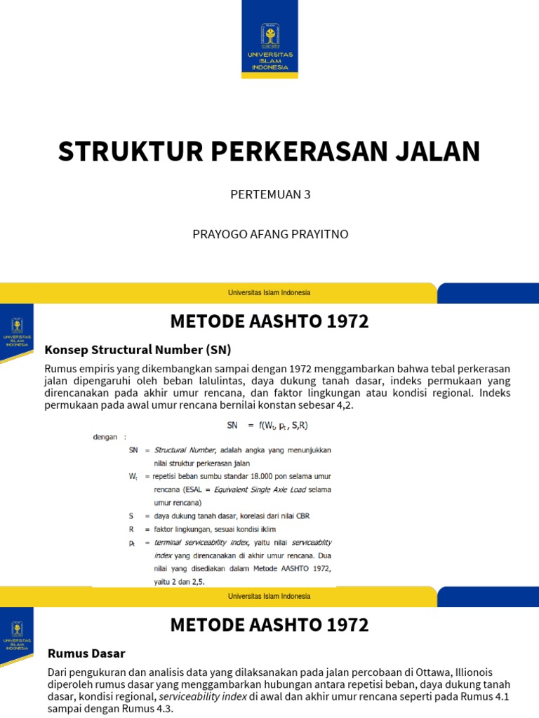 SPJ Pertemuan 3 - AASHO 1972 Dan Contoh | PDF