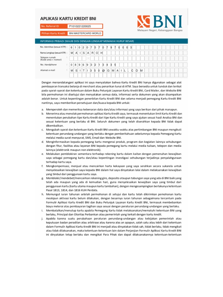 Bni Mastercard World | PDF | Finance & Money Management