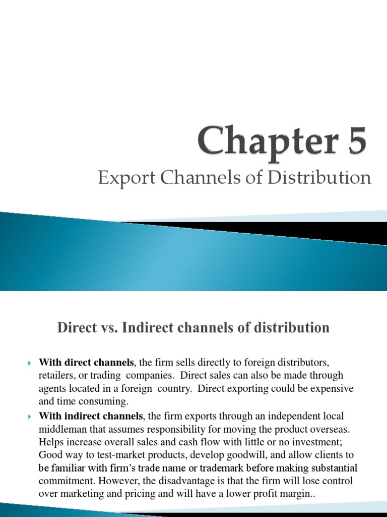 Export Channels of Distribution | PDF | Exports | Marketing