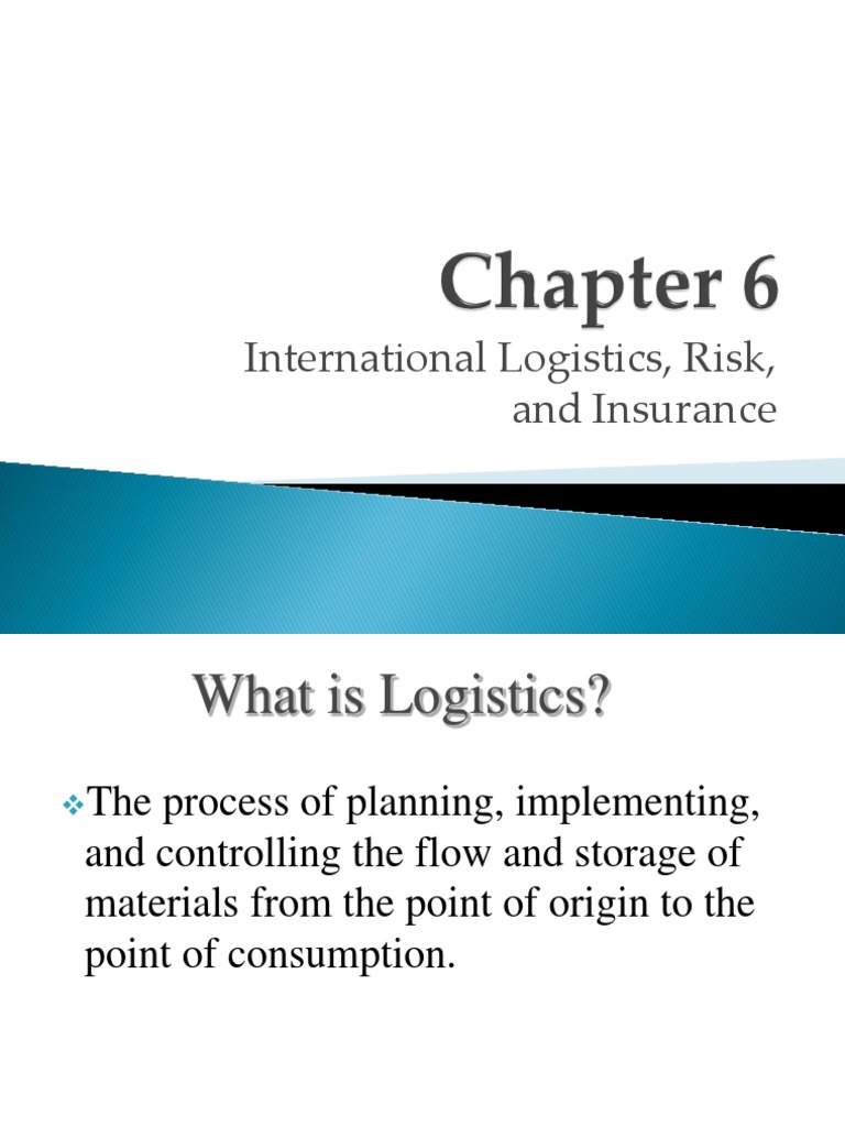 International Logistics, Risk, and Insurance | PDF | Logistics | Insurance