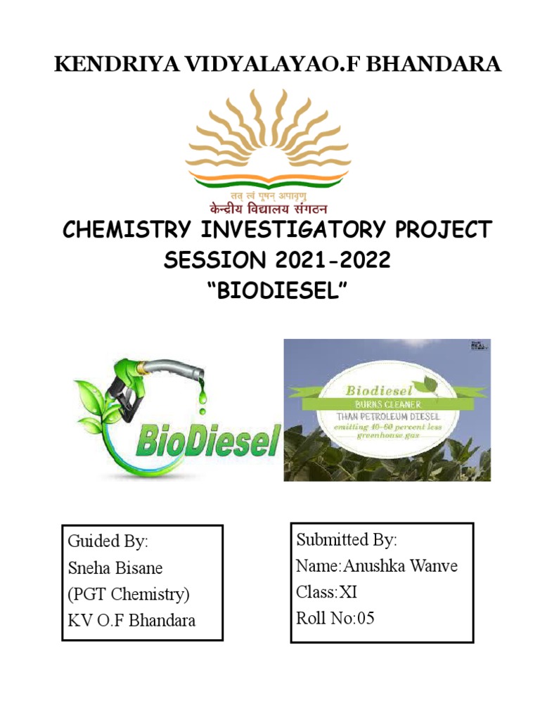 Project by Anushka | Download Free PDF | Biodiesel | Diesel Fuel