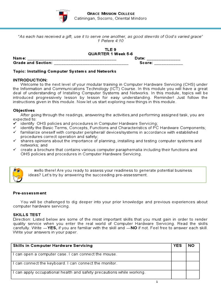 Tle 9 W 5-6 | PDF | Personal Computers | Operating System