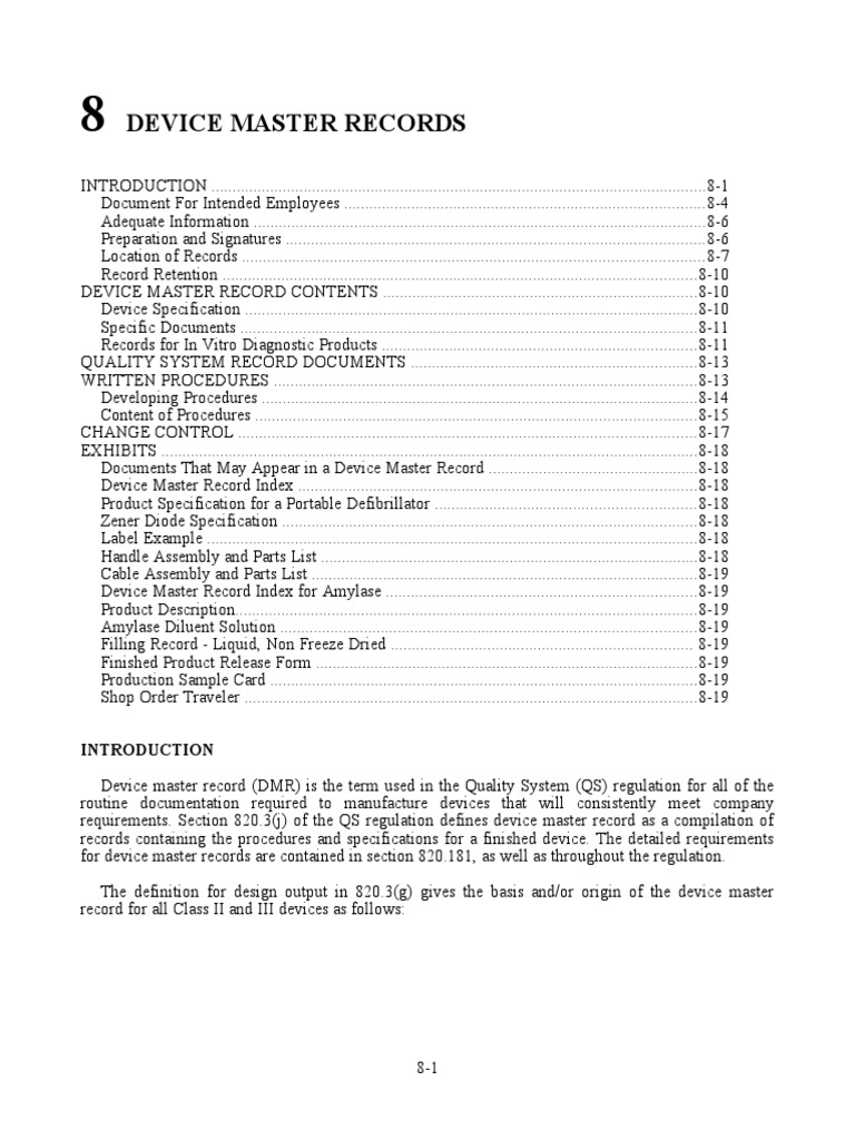 Device Master Records | PDF | Specification (Technical Standard ...