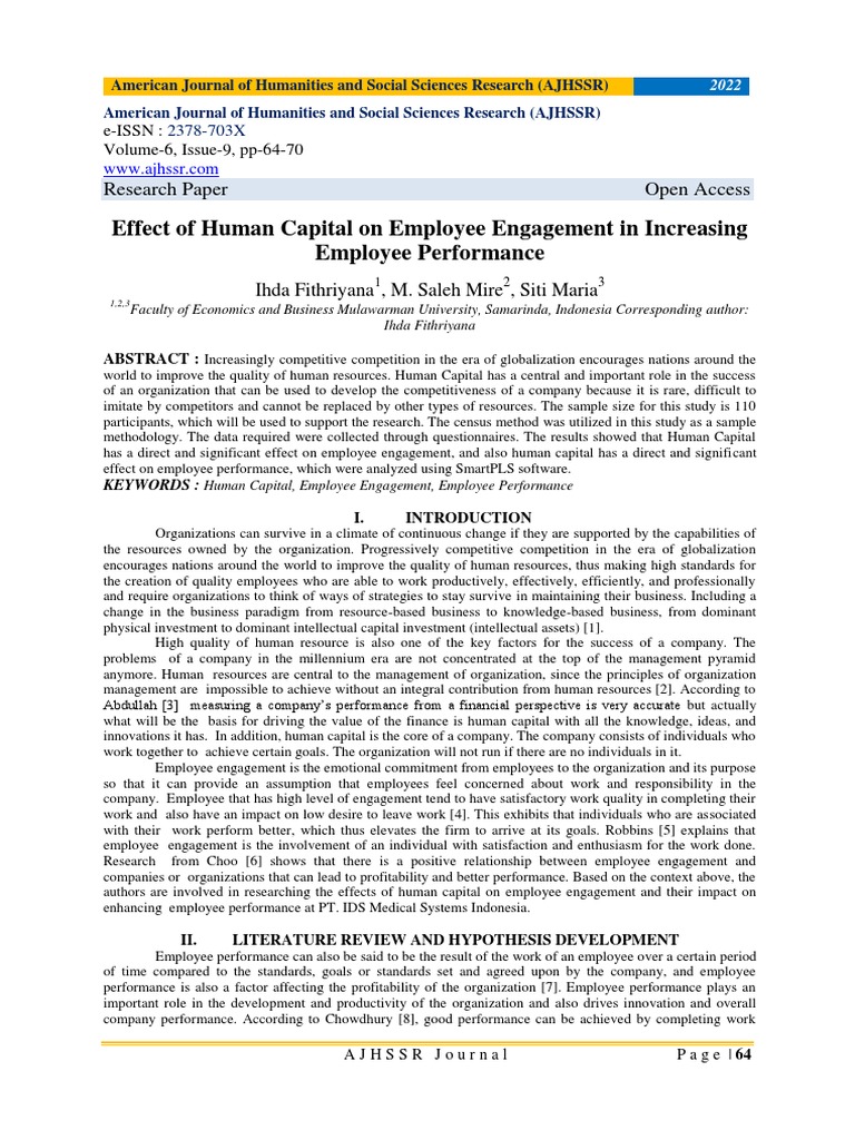 Human Capital's Impact on Employee Engagement | PDF | Validity ...