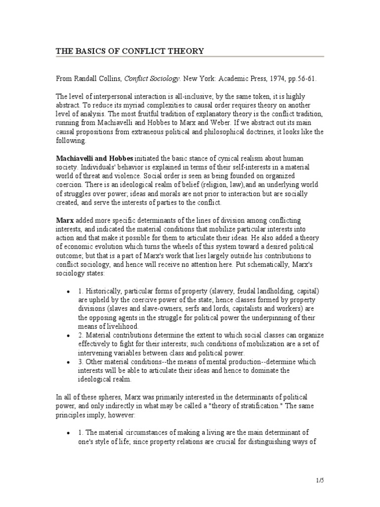 The Basics of Conflict Theory | PDF | Social Stratification | Max Weber