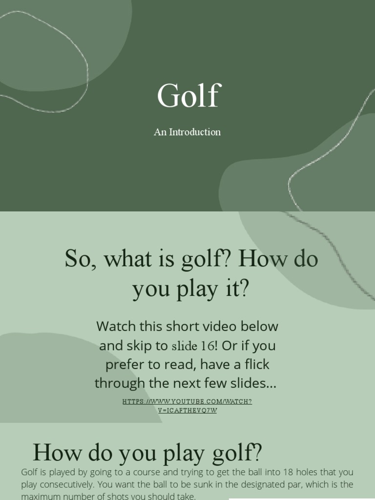 Golf Introduction Module Pdf Golf Course Sports Equipment