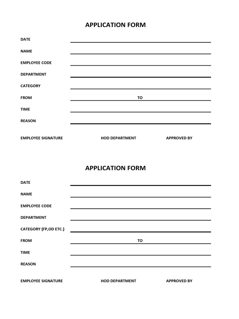 Miss Punch Application Form Template | PDF