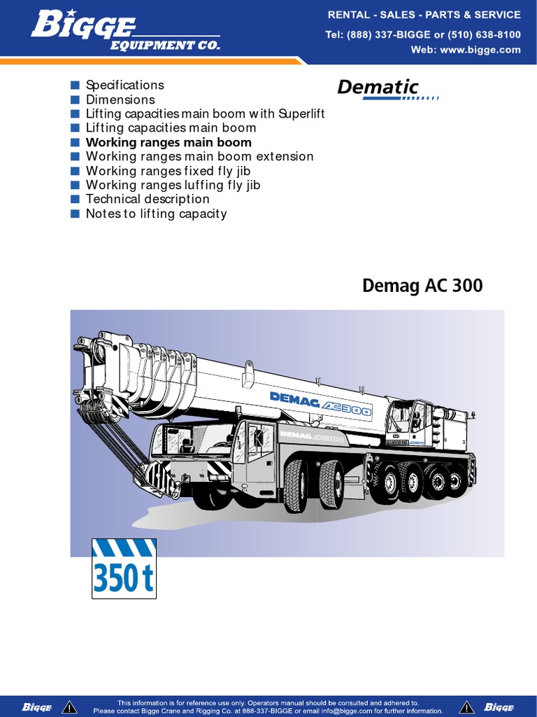 Demag AC 300-6 Load Chart Overview | PDF | Manufactured Goods | Vehicles