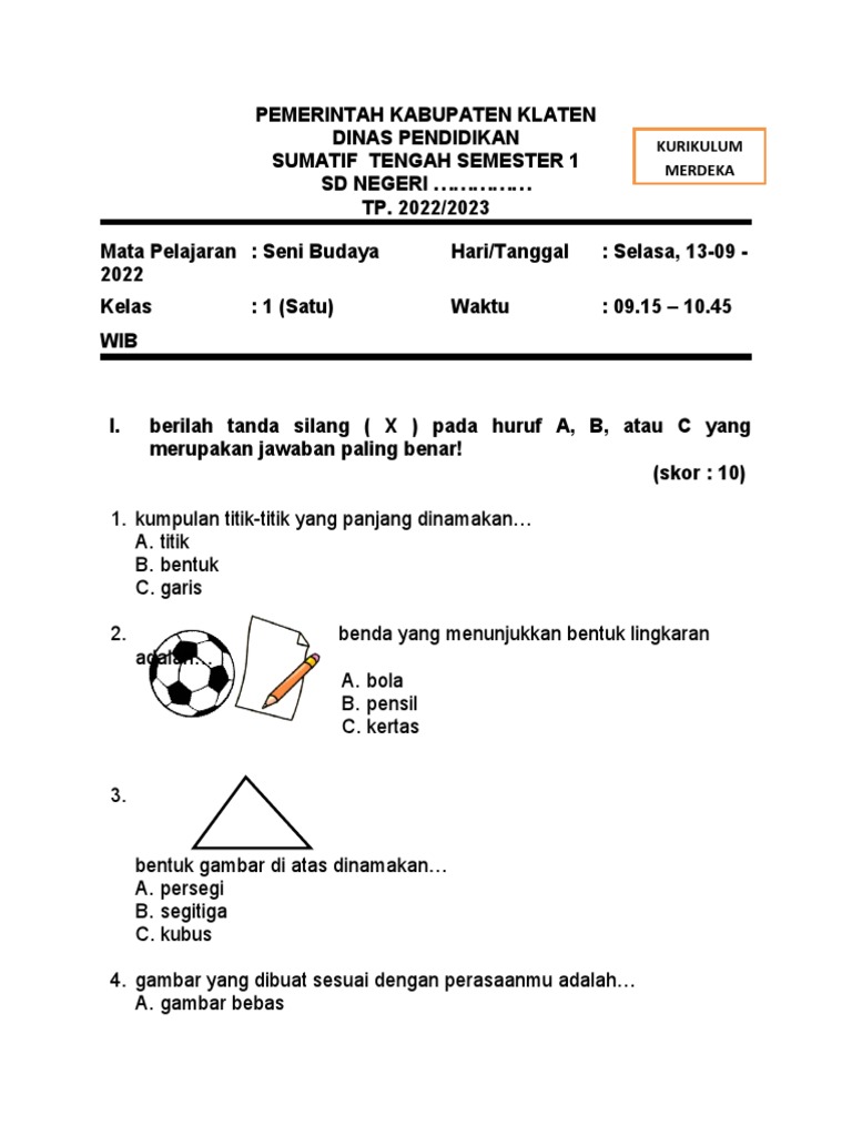 SOAL Sts Seni Rupa | PDF