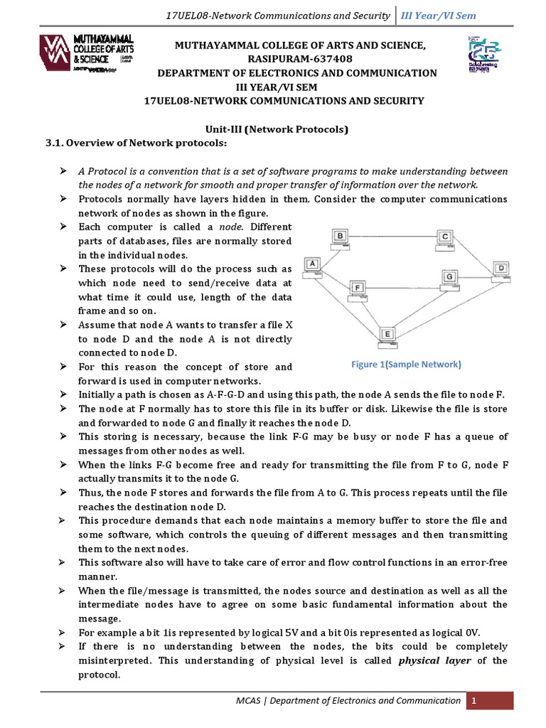 NCS Unit 3 - Network Protocols OSI | PDF | Osi Model | Computer Network