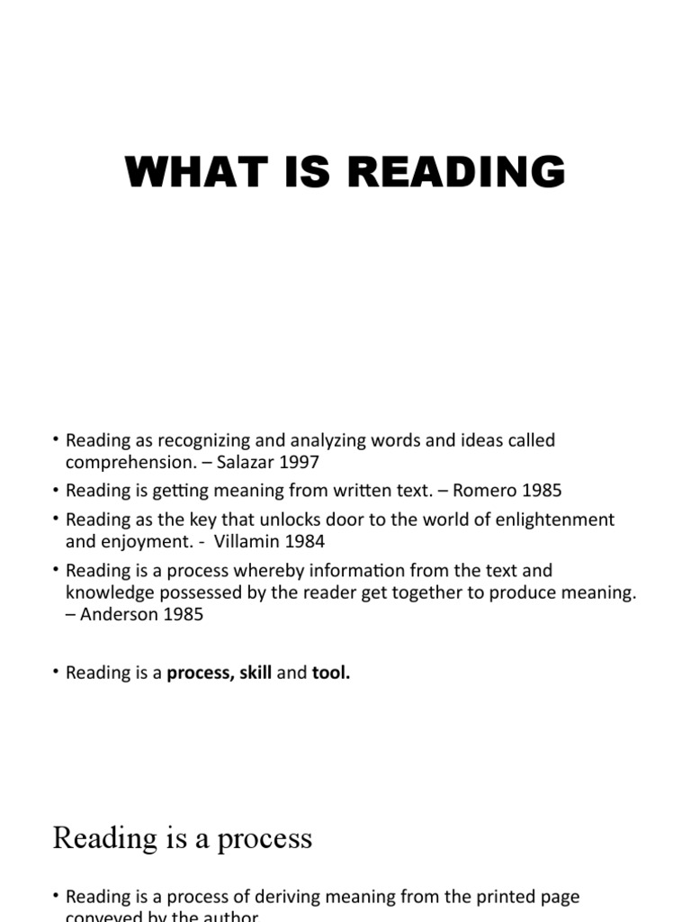 What Is Reading | PDF