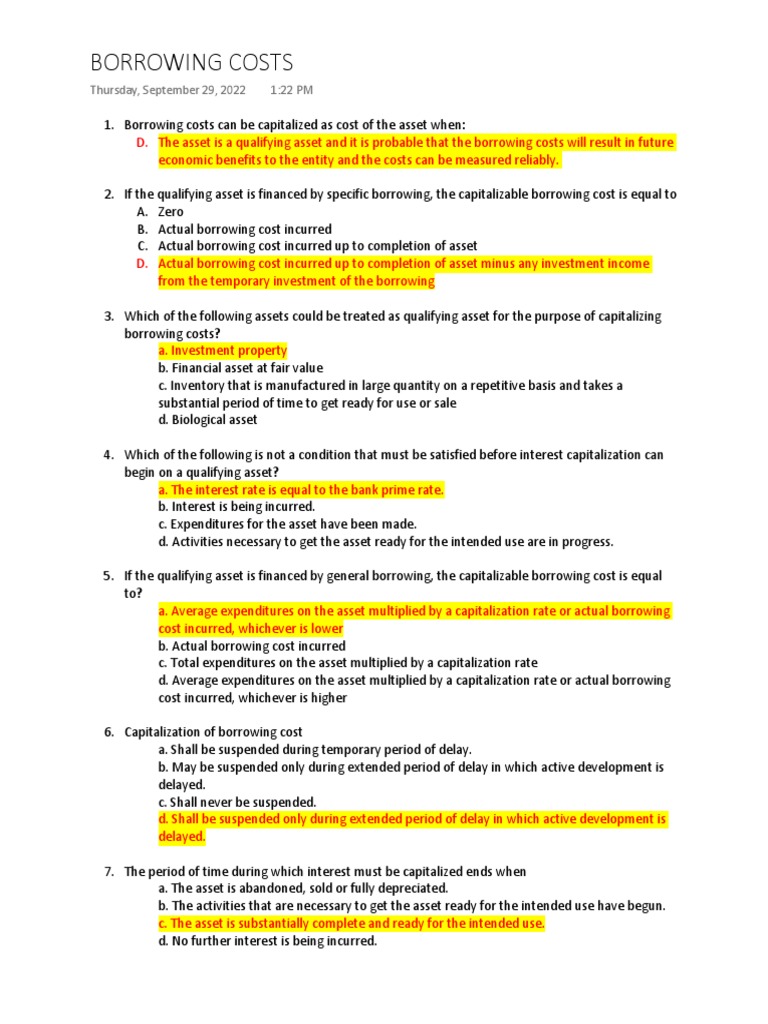 Capitalizing Borrowing Costs Explained | PDF | Interest | Expense