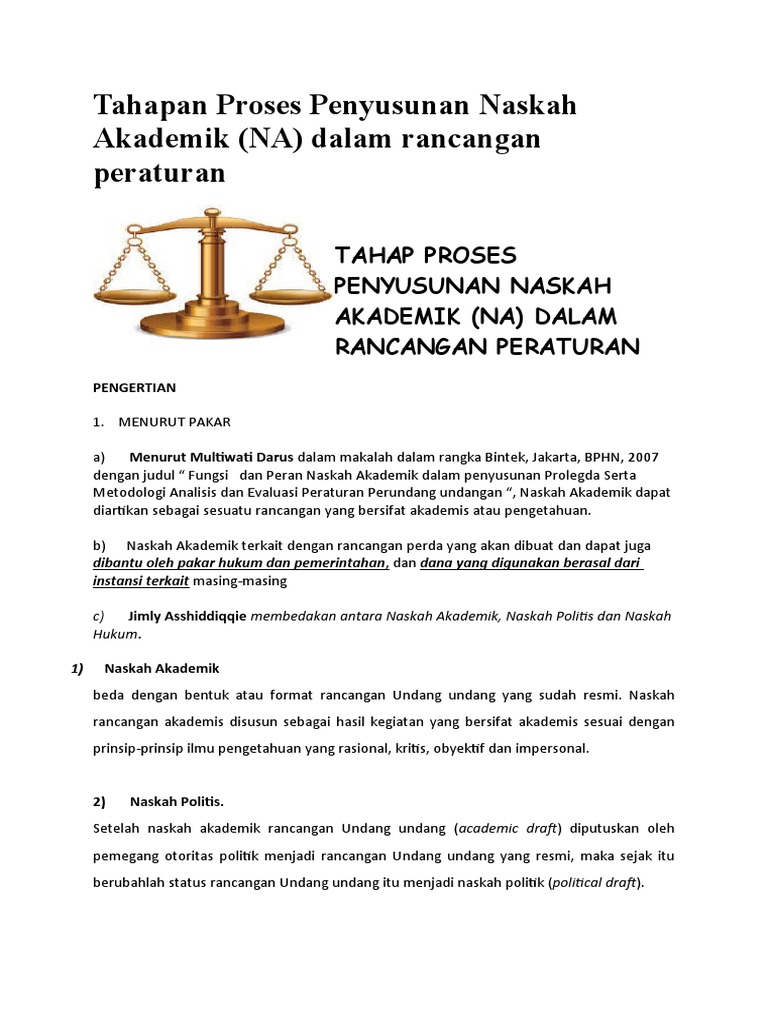 Tahapan Proses Penyusunan Naskah Akademik | PDF