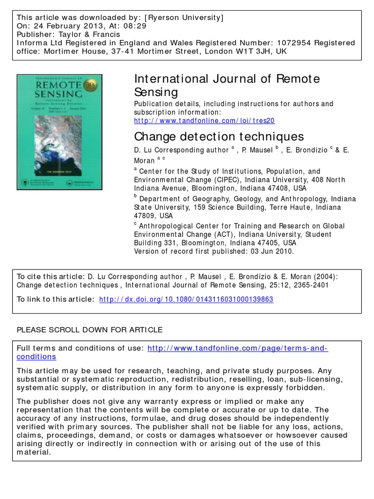 International Journal of Remote Sensing | PDF
