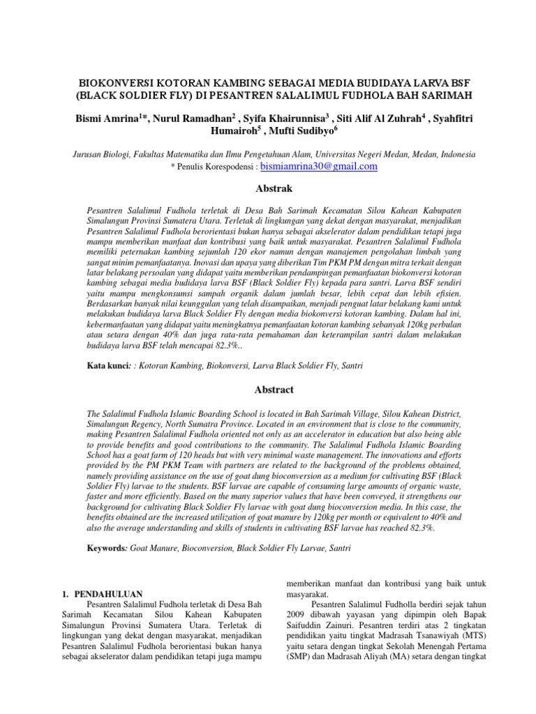 Biokonversi Kotoran Kambing | PDF