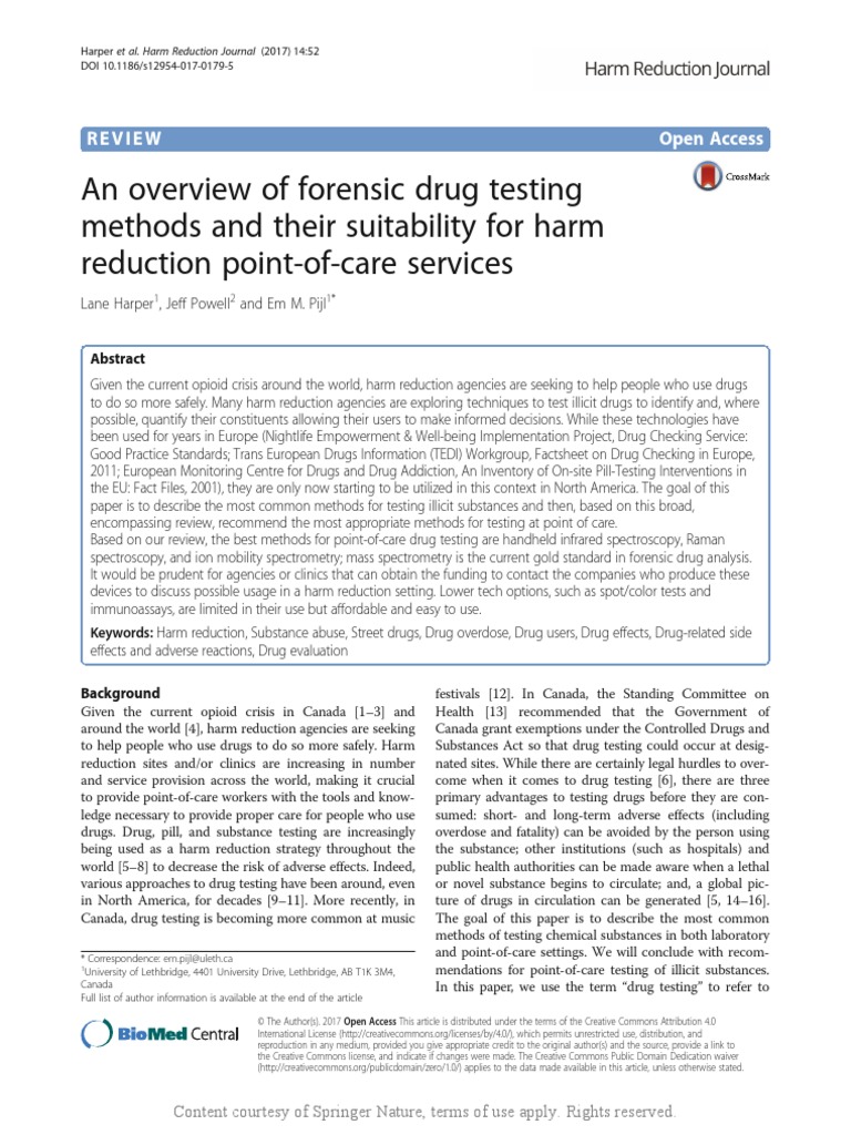 An Overview of Forensic Drug Testing Methods and T | PDF | Infrared ...