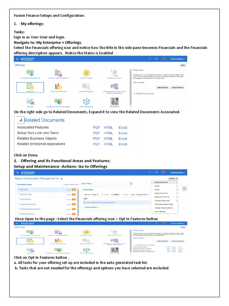 Fusion Finance Setups and Configurations | PDF | Icon (Computing) | Button (Computing)