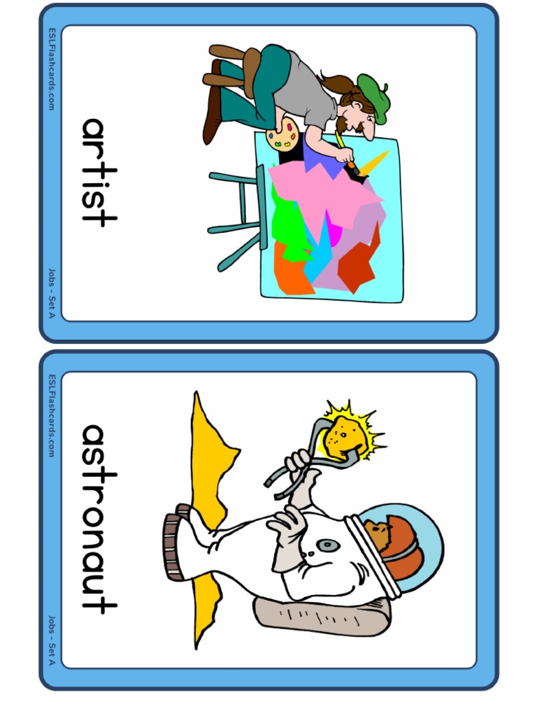 Jobs Set A Medium Flashcards With Labels | PDF