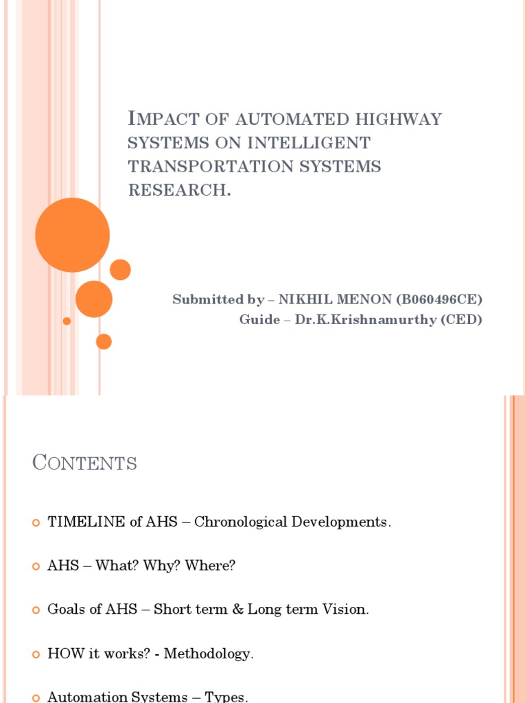Seminar | PDF | Automation | Traffic