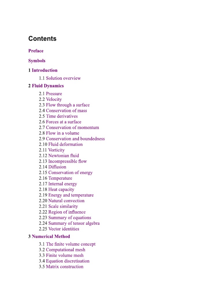 Notes On CFD - General Principles - Contents | PDF Notes On CFD - General Principles - Contents | PDF