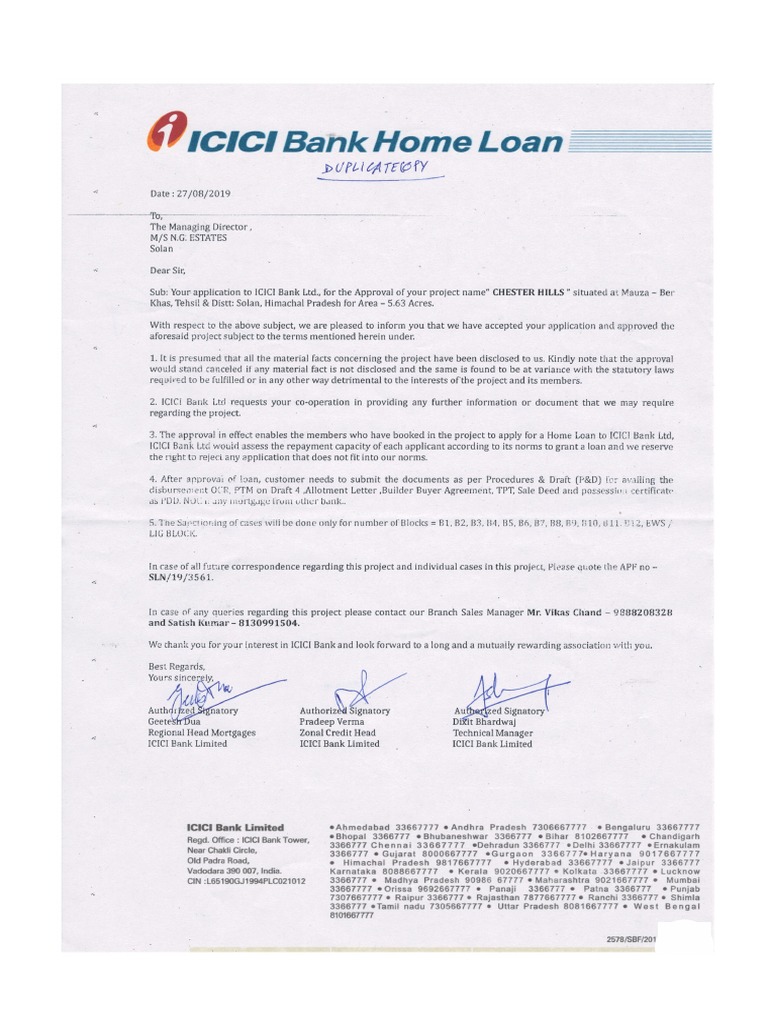 ICICI Bank Approval | PDF